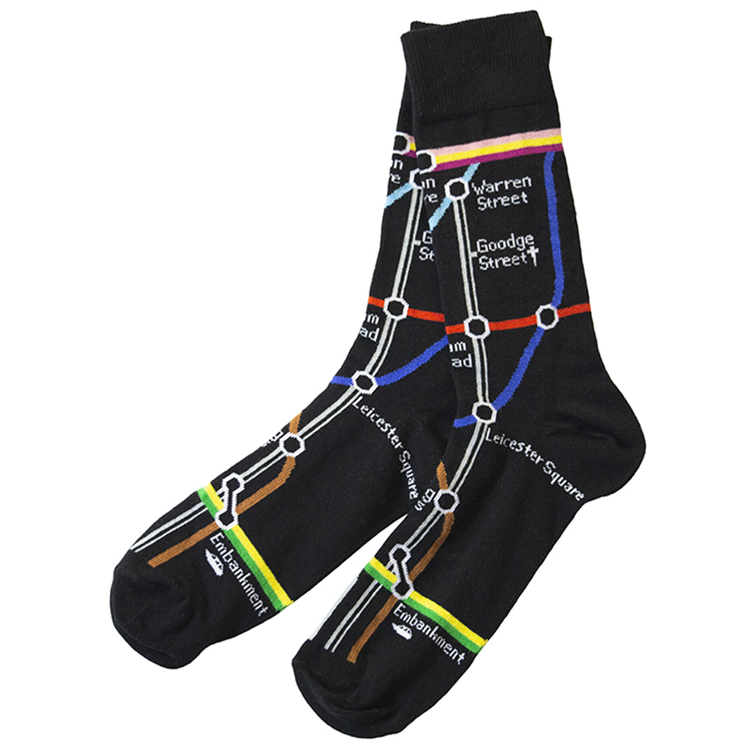 Socks Tube Map Black – London Museum